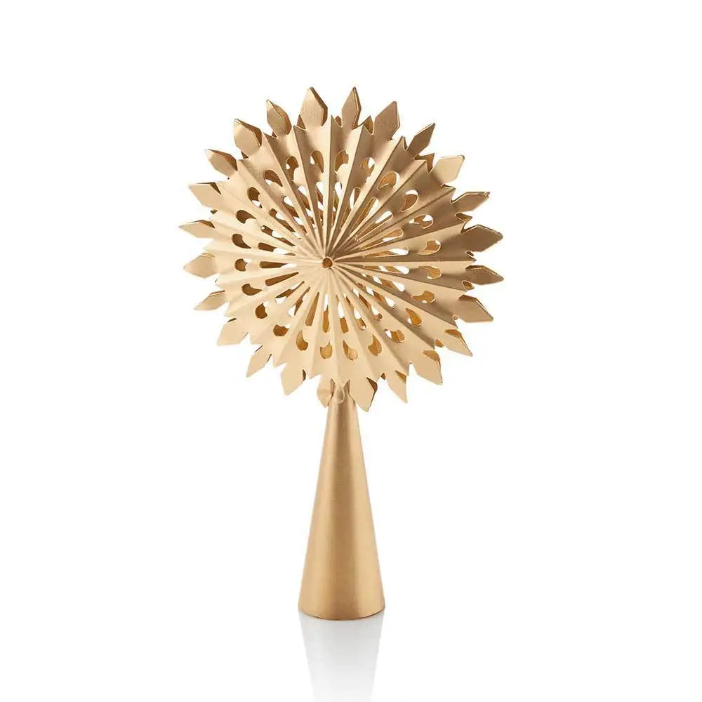 Satin Brass Snowstar Christmas Tree Topper – Manna