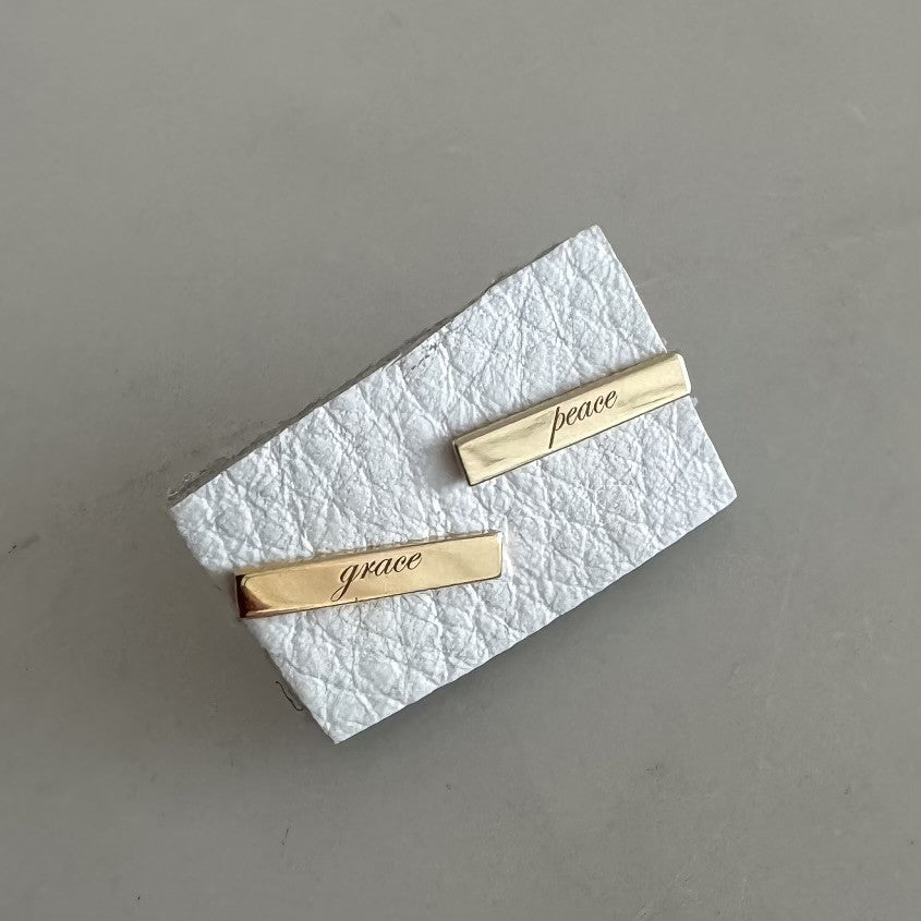 14k Gold Engravable Bar Earrings – Manna